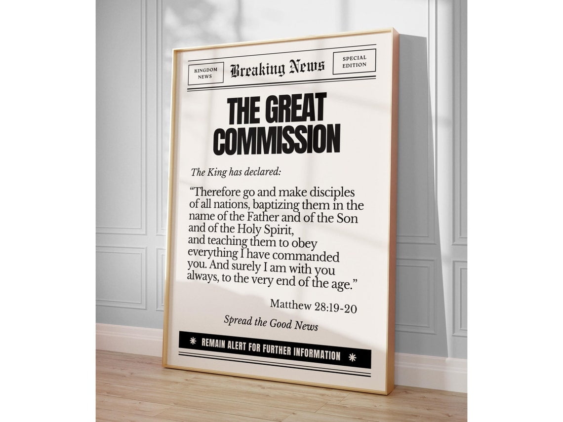 Great Commission Print Cool Christian Print The Good News Bible Wall ...