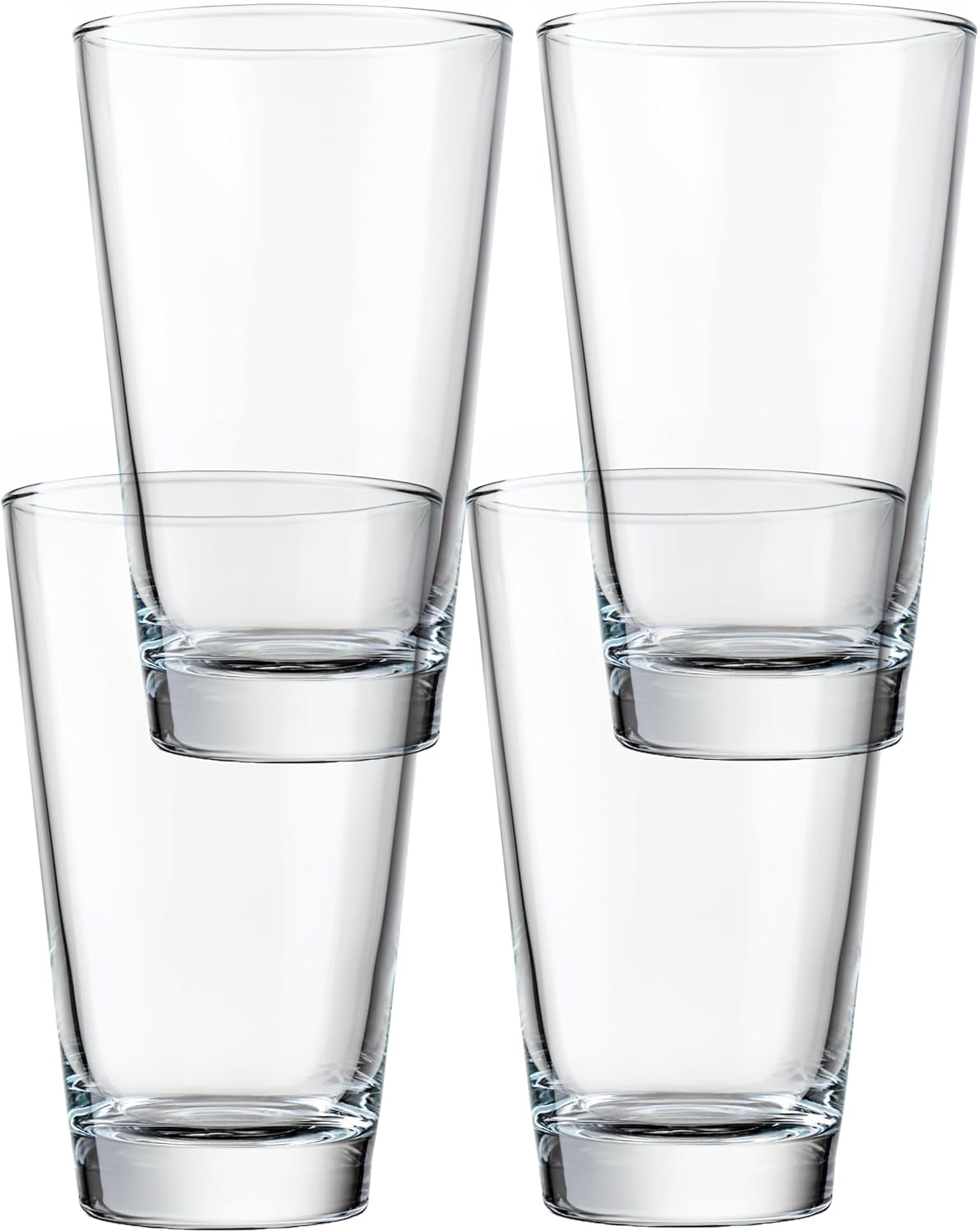 Great Credentials© Pint Drinking Beer Glasses With Tuff Rim, 16 oz ...