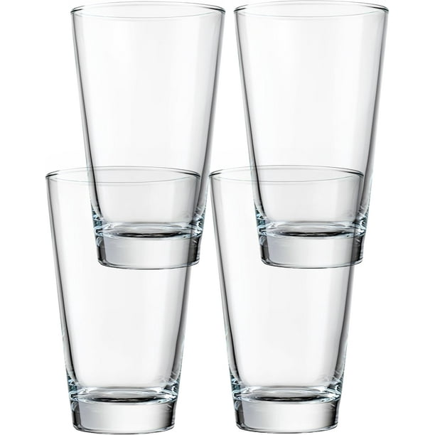 Great Credentials© Pint Drinking Beer Glasses With Tuff Rim, 16 oz ...