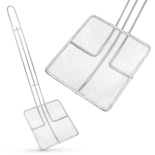 Great Credentials Stainless Steel Fine Mesh Skimmer, 5x5 Inch, 12 Inch ...