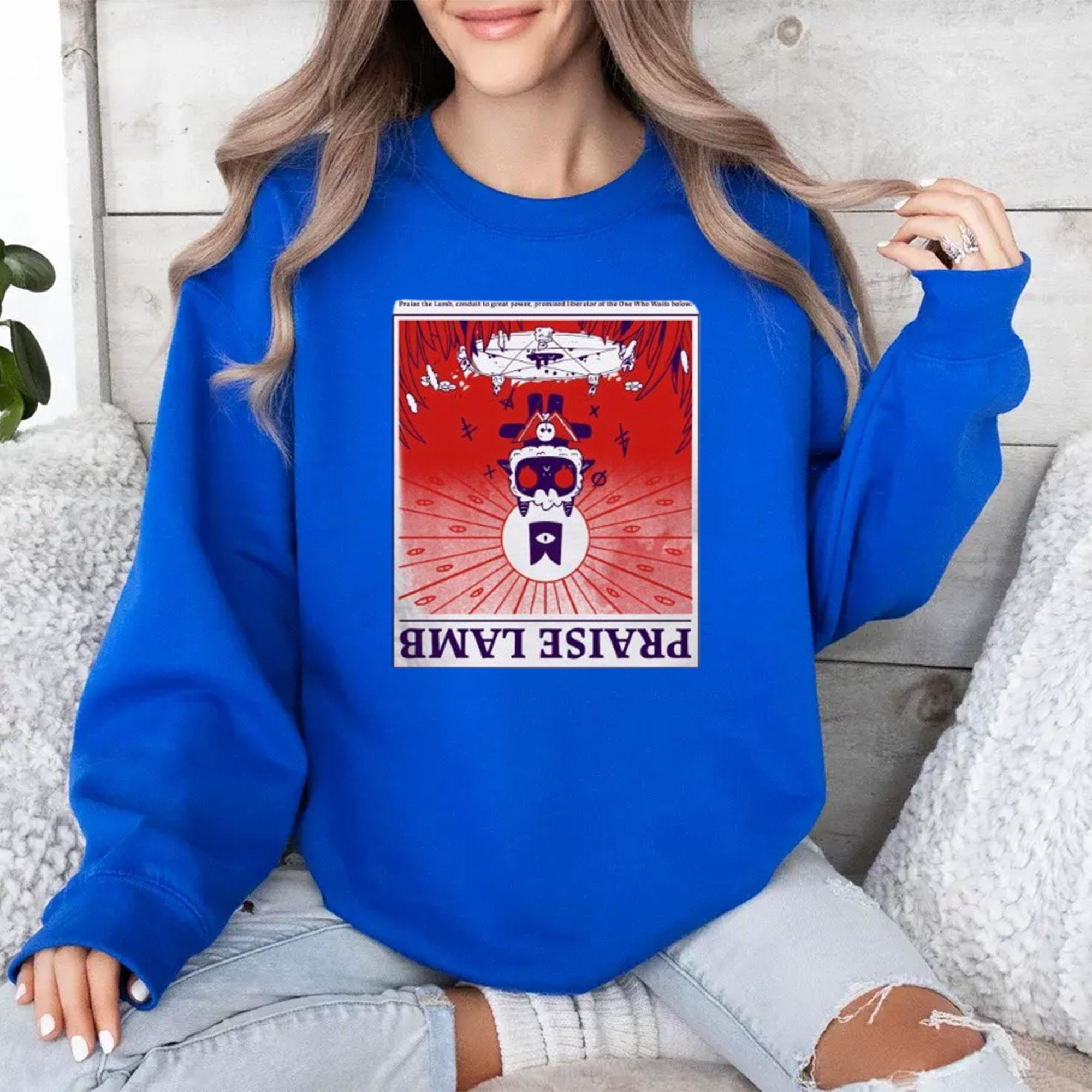 Great Cult Of The Lamb Praise Lamb Sweat Shirt - Walmart.com