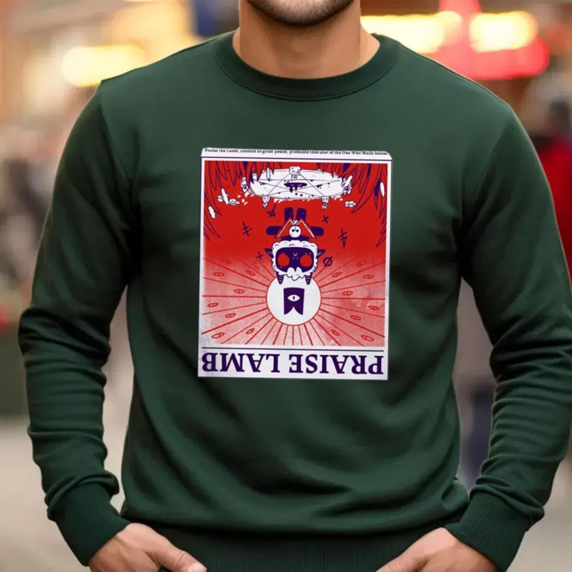 Great Cult Of The Lamb Praise Lamb Sweat Shirt - Walmart.com