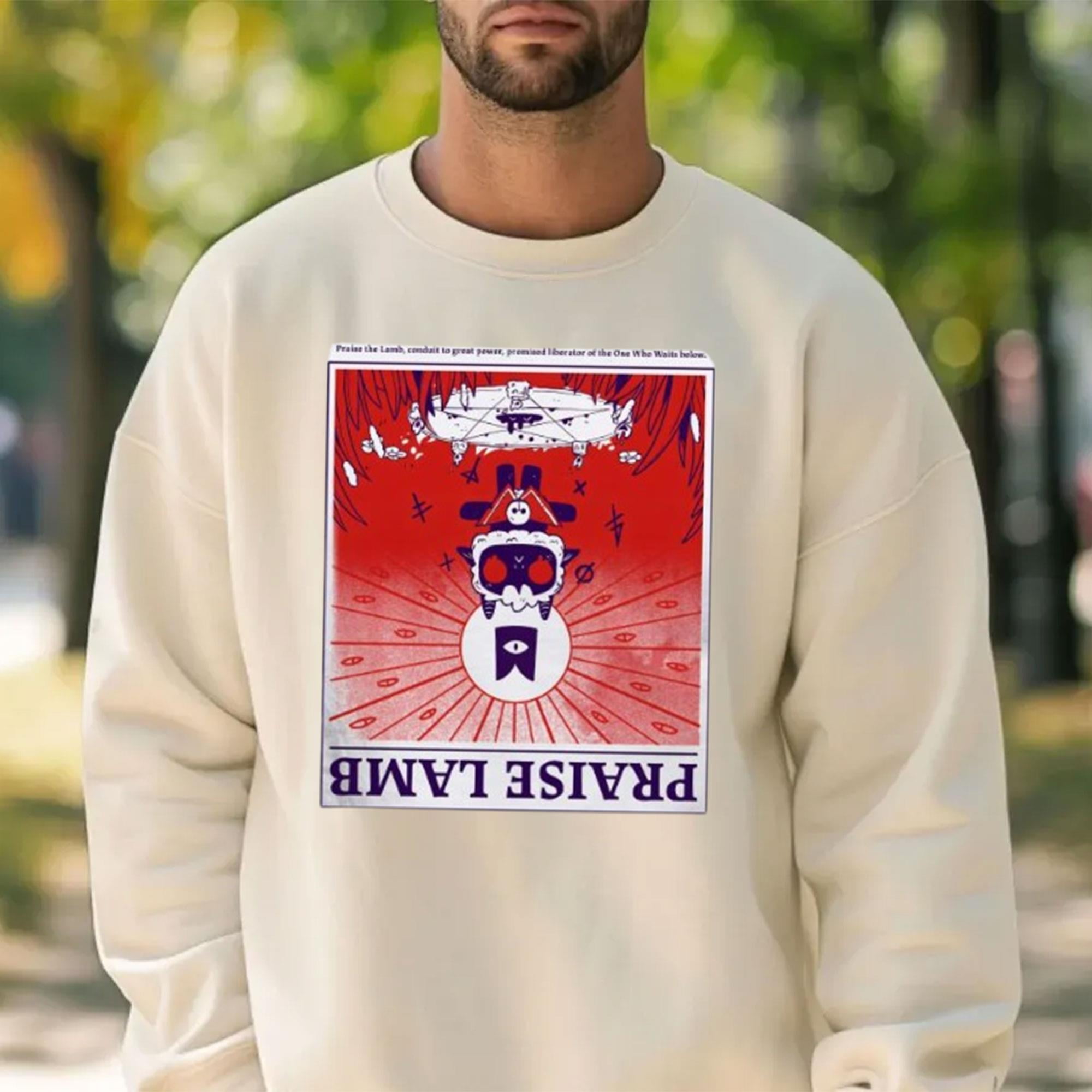Great Cult Of The Lamb Praise Lamb Sweat Shirt - Walmart.com
