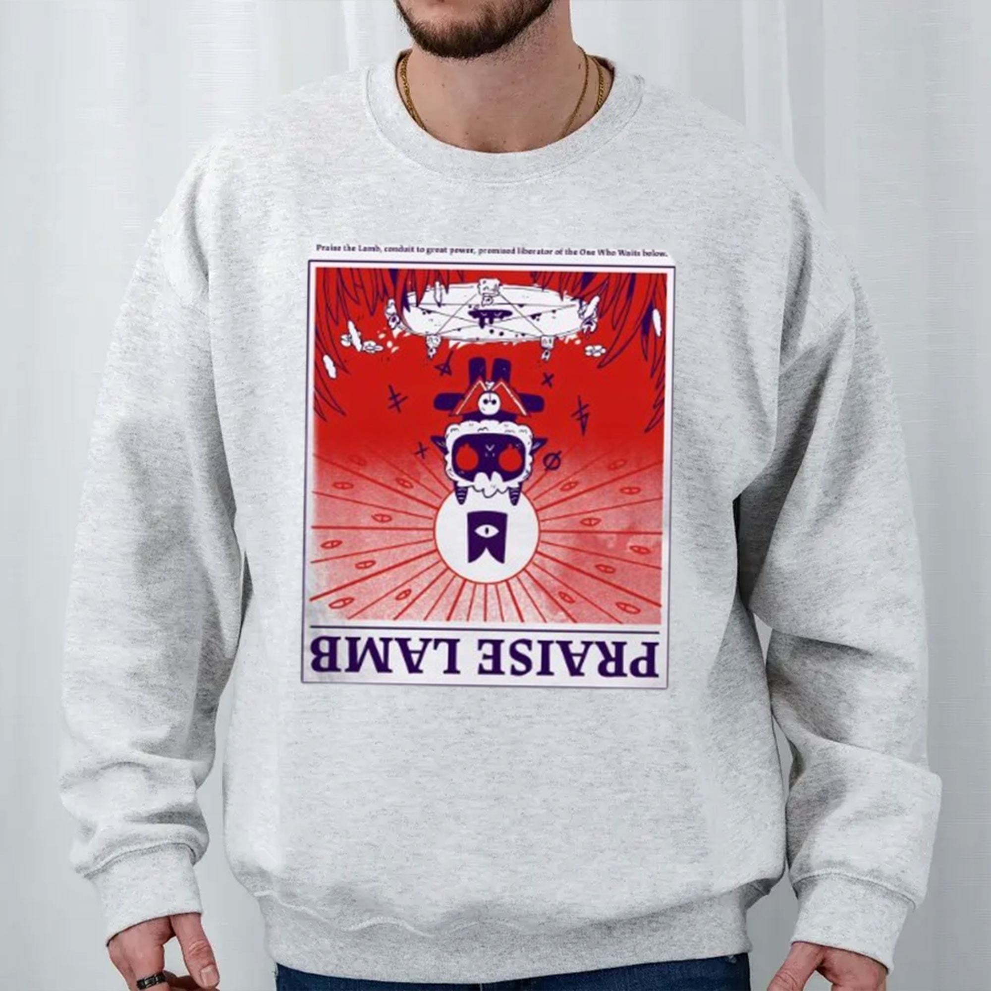 Great Cult Of The Lamb Praise Lamb Sweat Shirt - Walmart.com