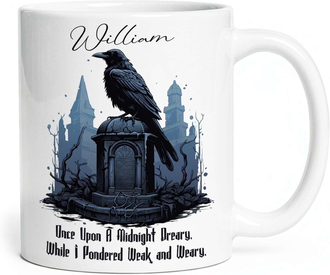Great Custom Halloween Crow Tea Cups, Personalized Name On Porcelain ...
