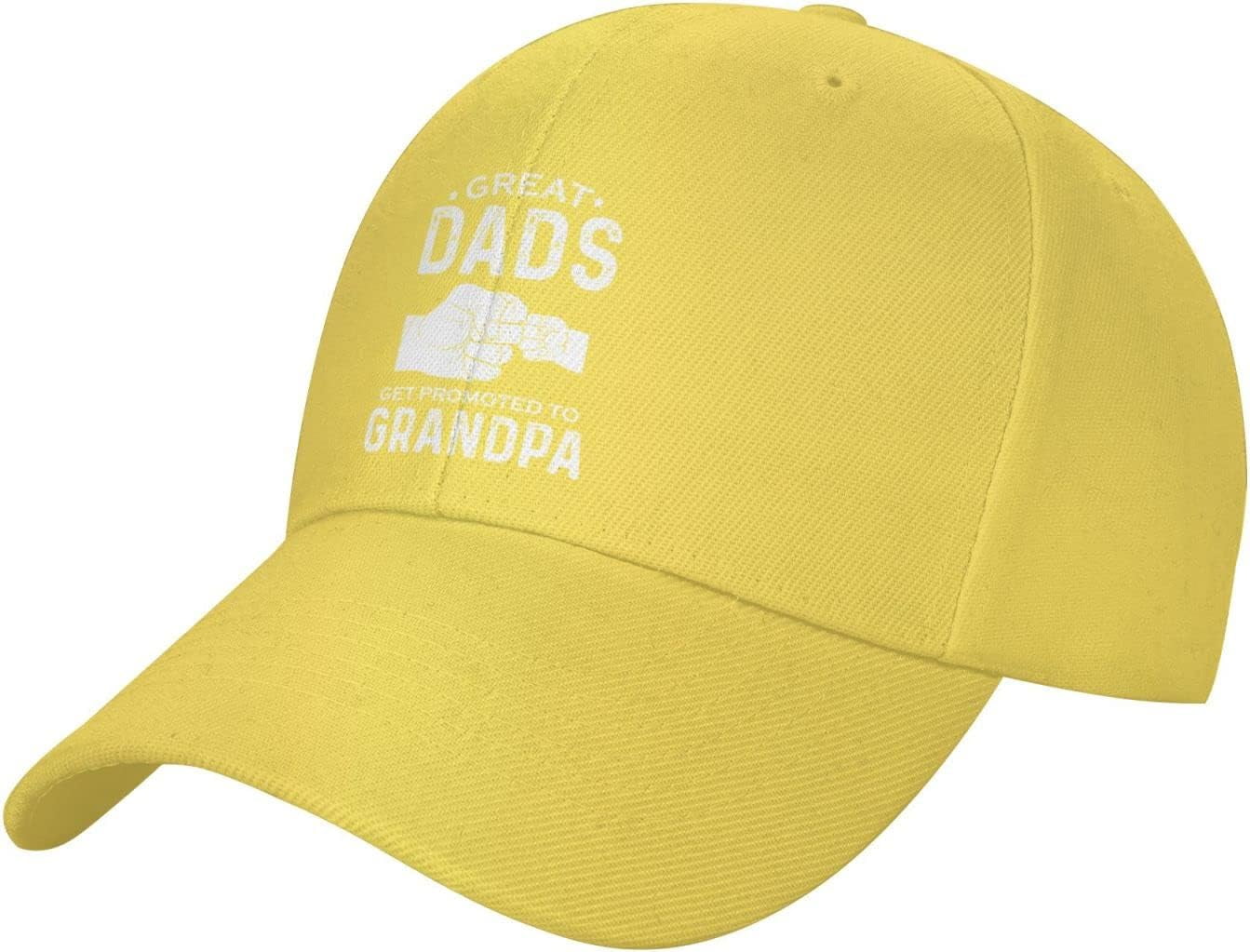Great Dads Get Promoted to Grandpas Baseball Hat Adjustable Solid Color ...