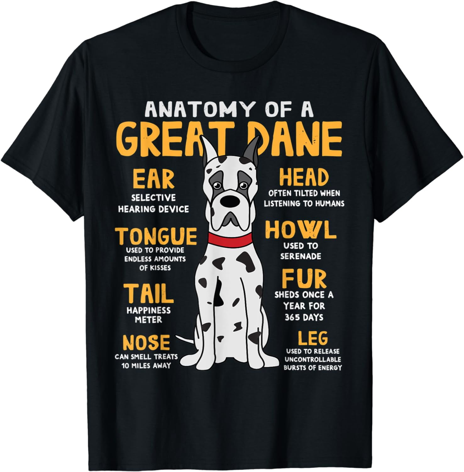 Great Dane Anatomy Funny Dog Mummy Dad Gift T-Shirt - Walmart.com