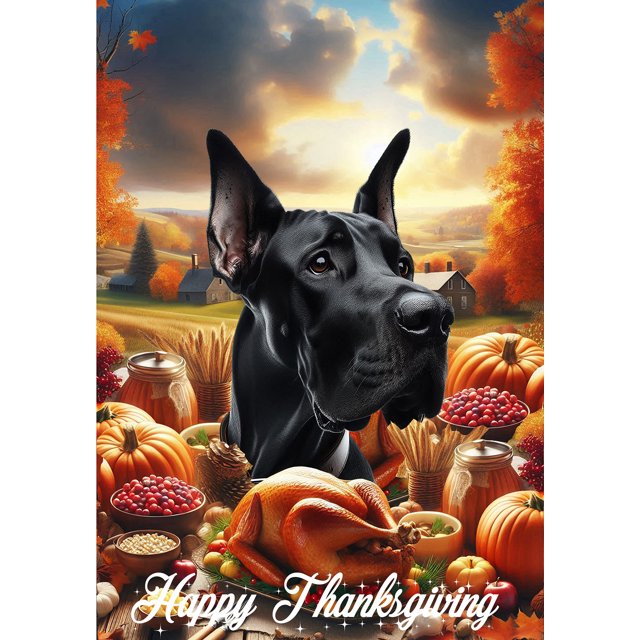 Great Dane Black Cropped - Best of Breed Thanksgiving Outdoor House ...