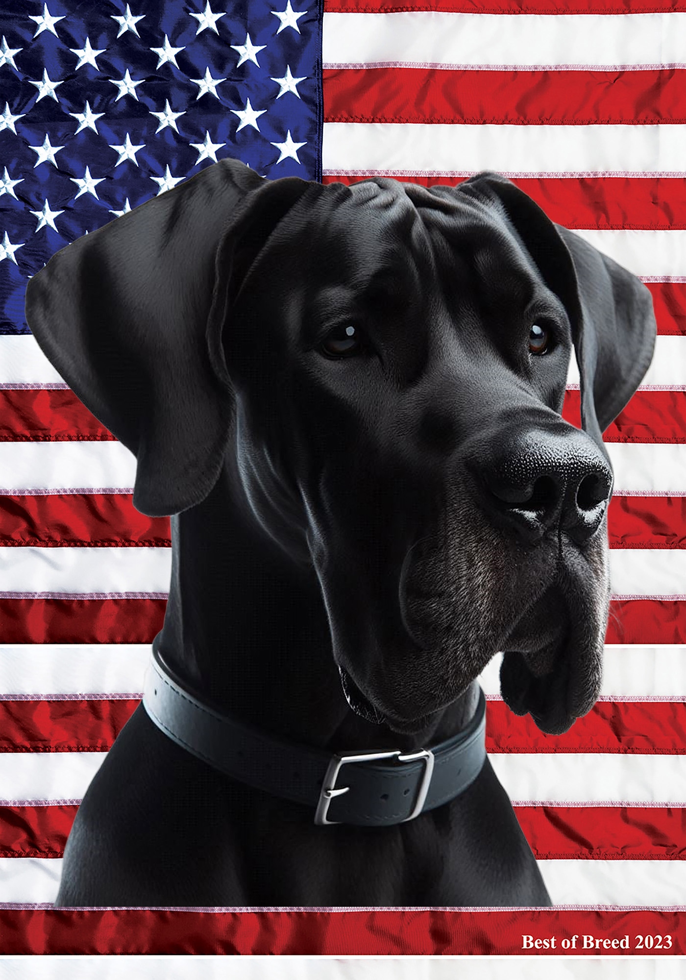Great Dane Black Uncropped - Best of Breed All-American Patriotic III ...