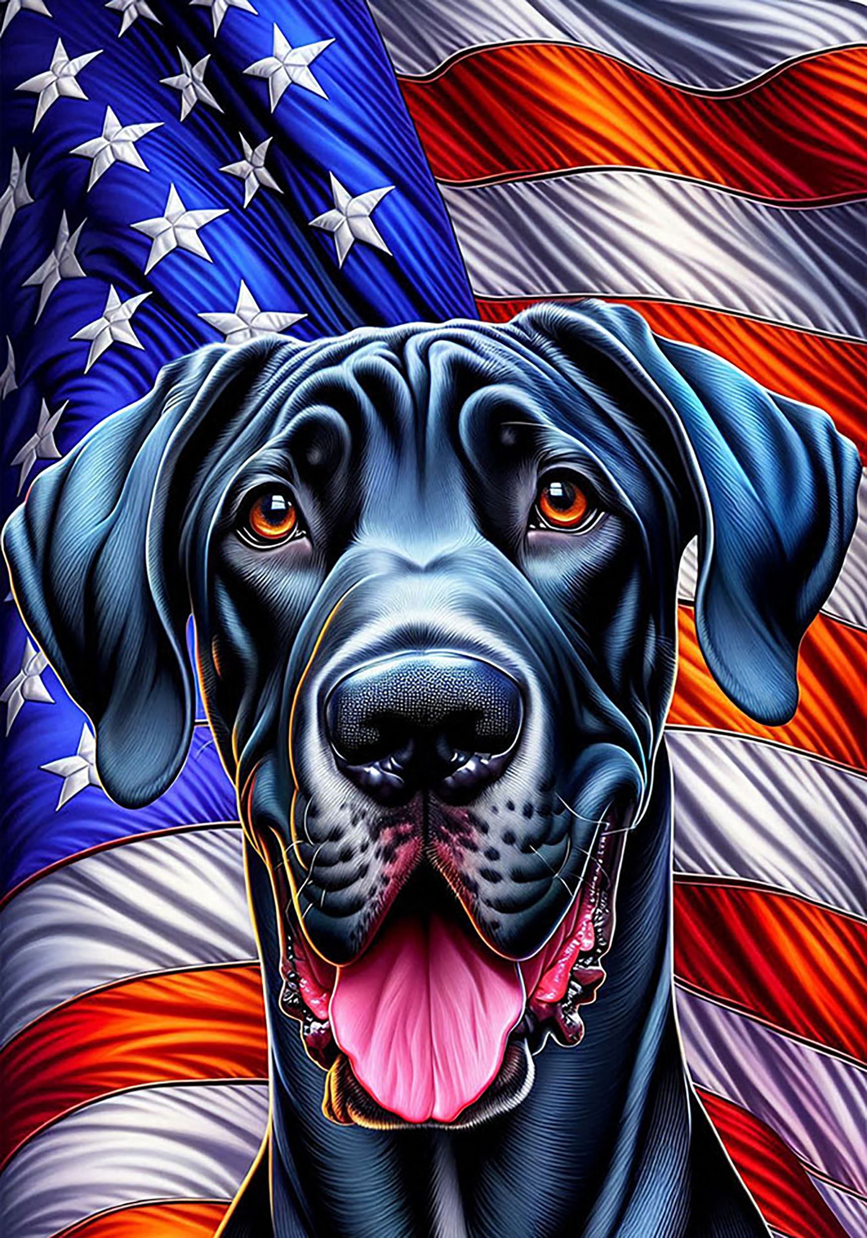Great Dane Black Uncropped - Best of Breed DCR Patriotic III Outdoor ...