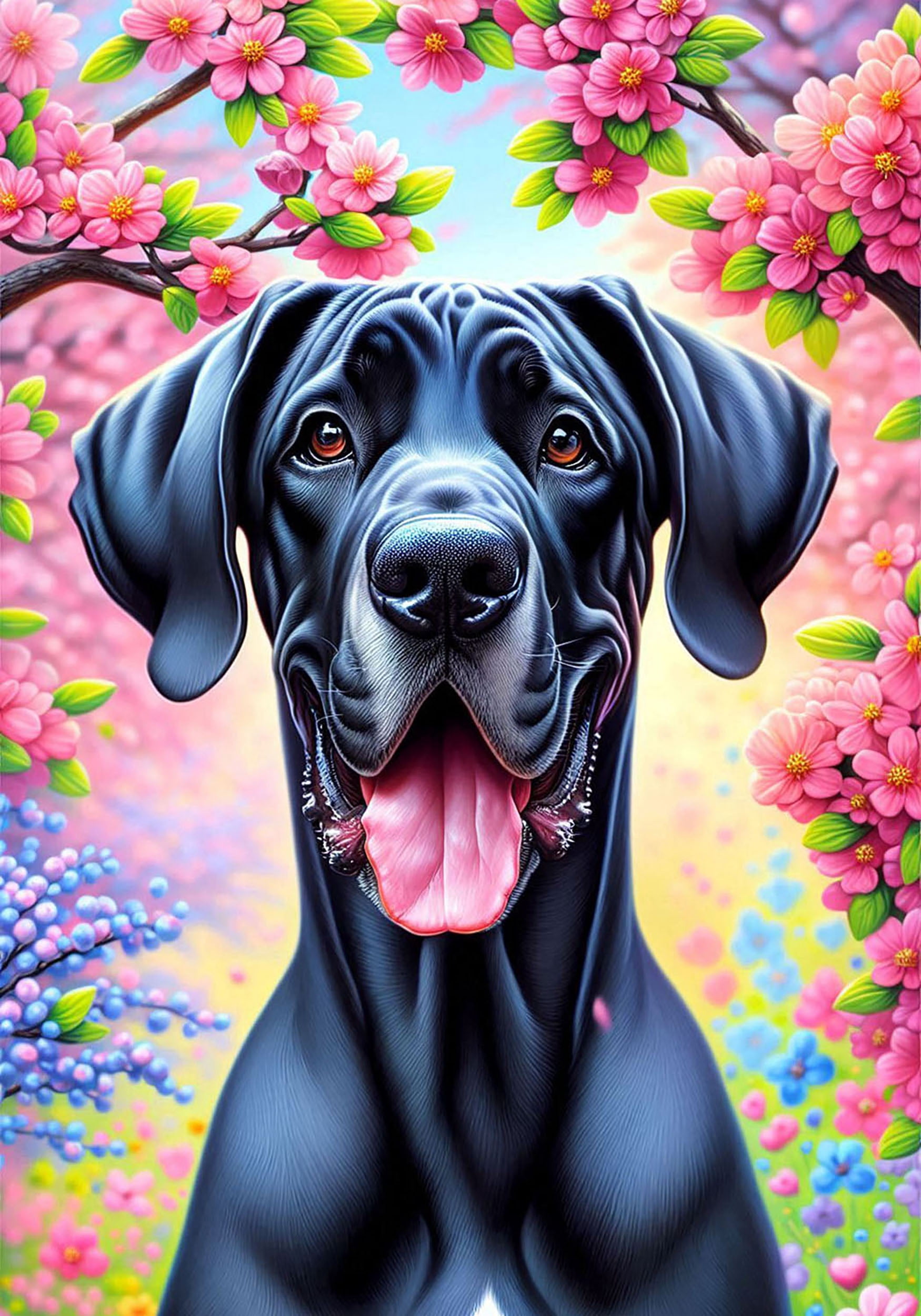 Great Dane Black Uncropped - Best of Breed DCR Spring II Outdoor Garden ...
