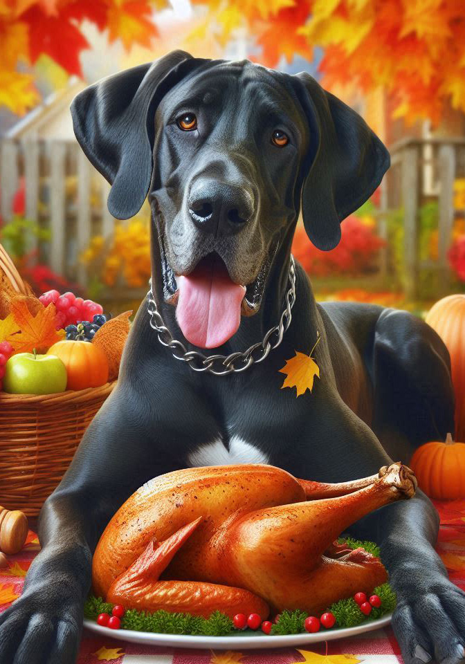Great Dane Black Uncropped - Best of Breed DCR Thanksgiving Garden Flag ...