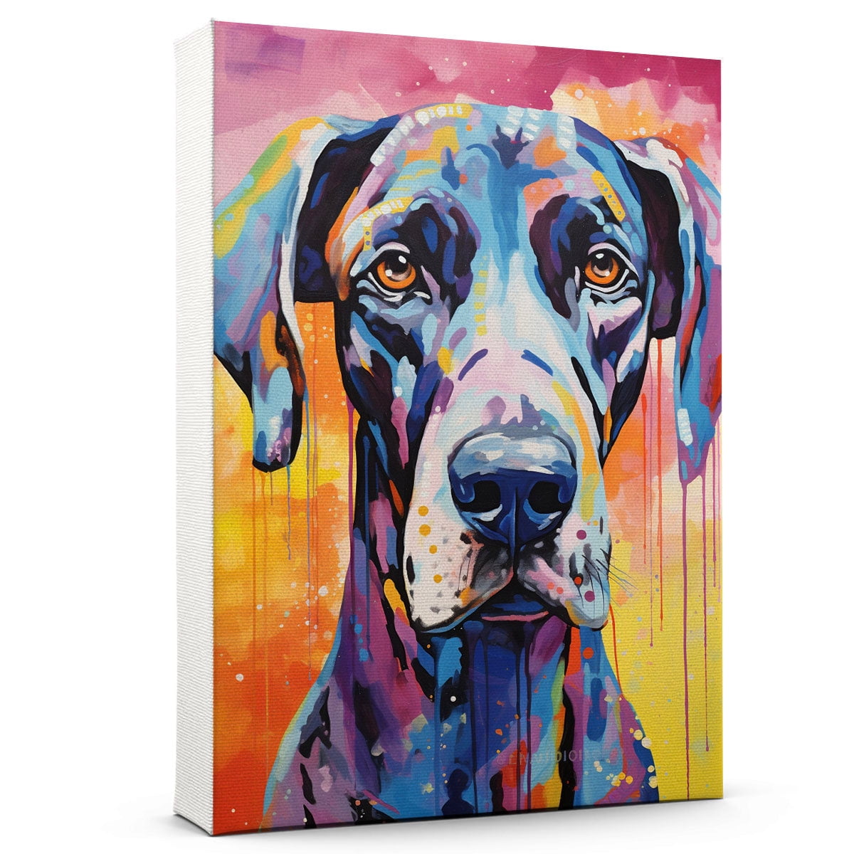 Great Dane Canvas Wall Art Famous Oil Paintings Monets Watercolor Dog ...