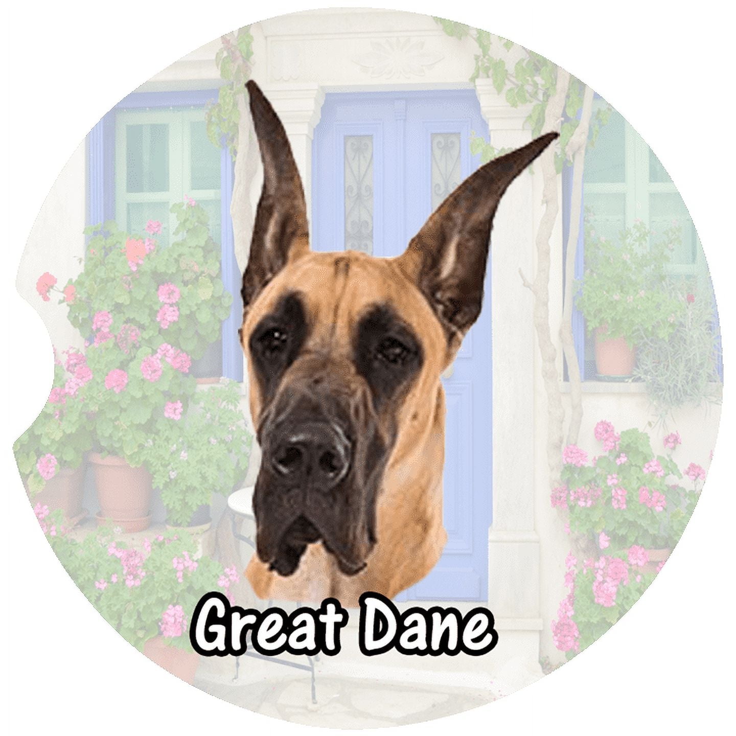 Great Dane Car Coaster, Absorbent Stoneware Car Cup Holder Coaster, Set ...