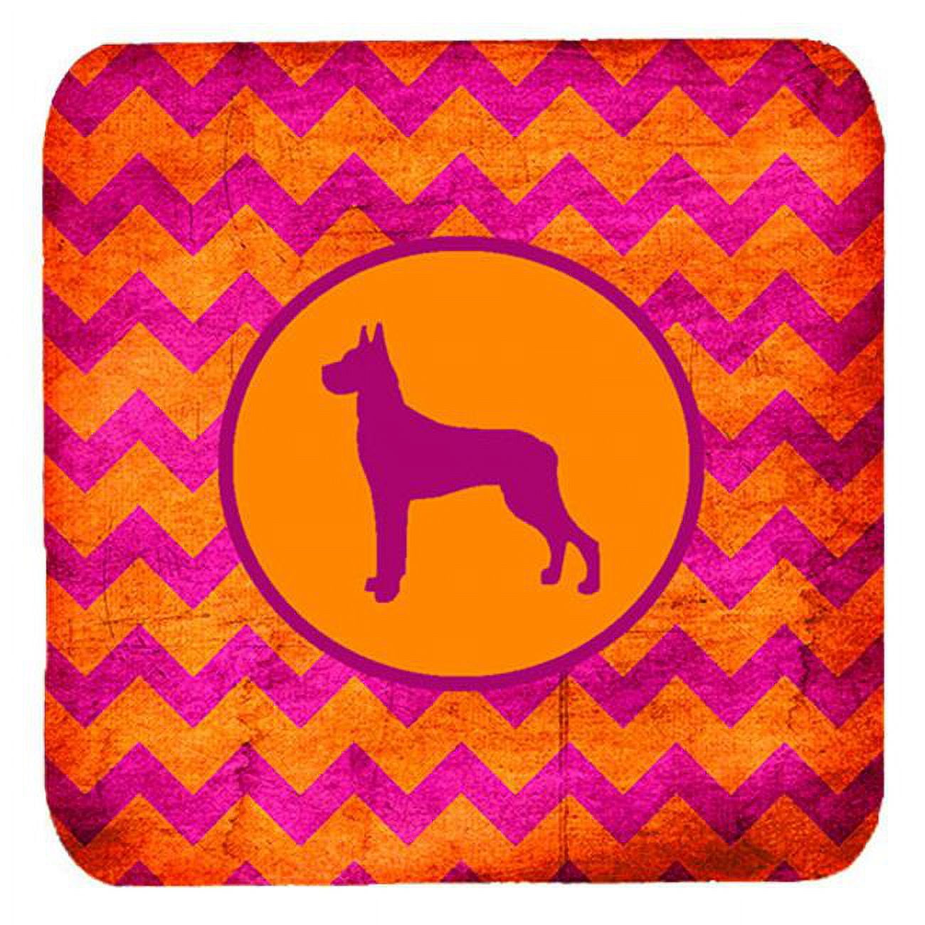 Great Dane Chevron Pink And Orange Foam Coasters, Set Of 4 - Walmart.com