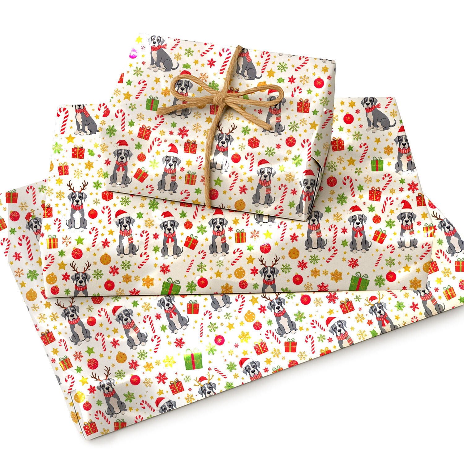 Great Dane Christmas Wrapping Paper Rolls, Great Dane Holiday Gift ...