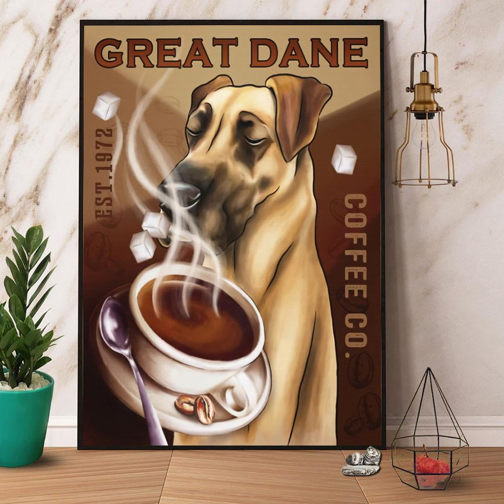 Great Dane Coffee Co Est 1972 Dog Coffee Poster No Frame Matte Wall Art ...