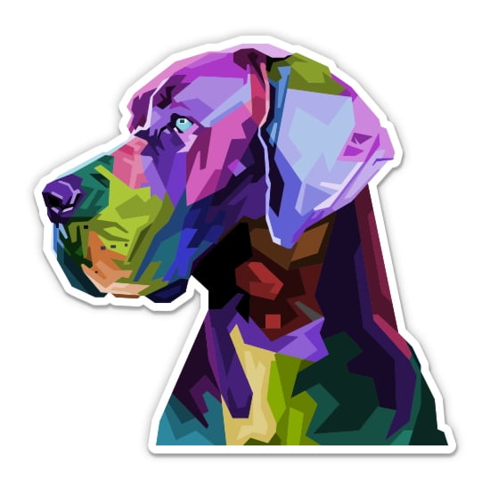 Great Dane Colorful Dog - 8" Vinyl Sticker - For Car Laptop I-Pad ...