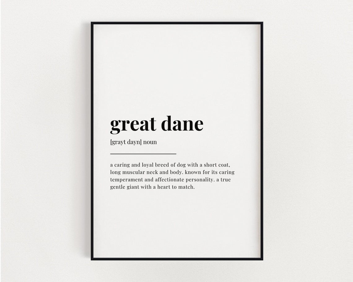Great Dane Definition Meaning, Wall Art, Great Dane Print, Print, Home ...