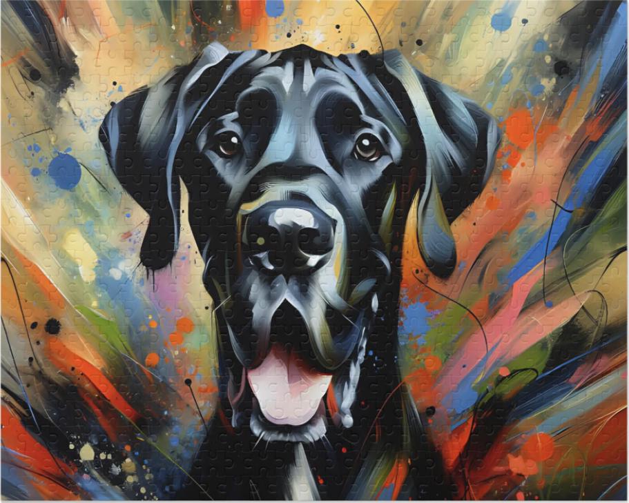 Great Dane Dog | Black | Jigsaw Puzzle | 1000 Pieces | Fun Brain Puzzle ...
