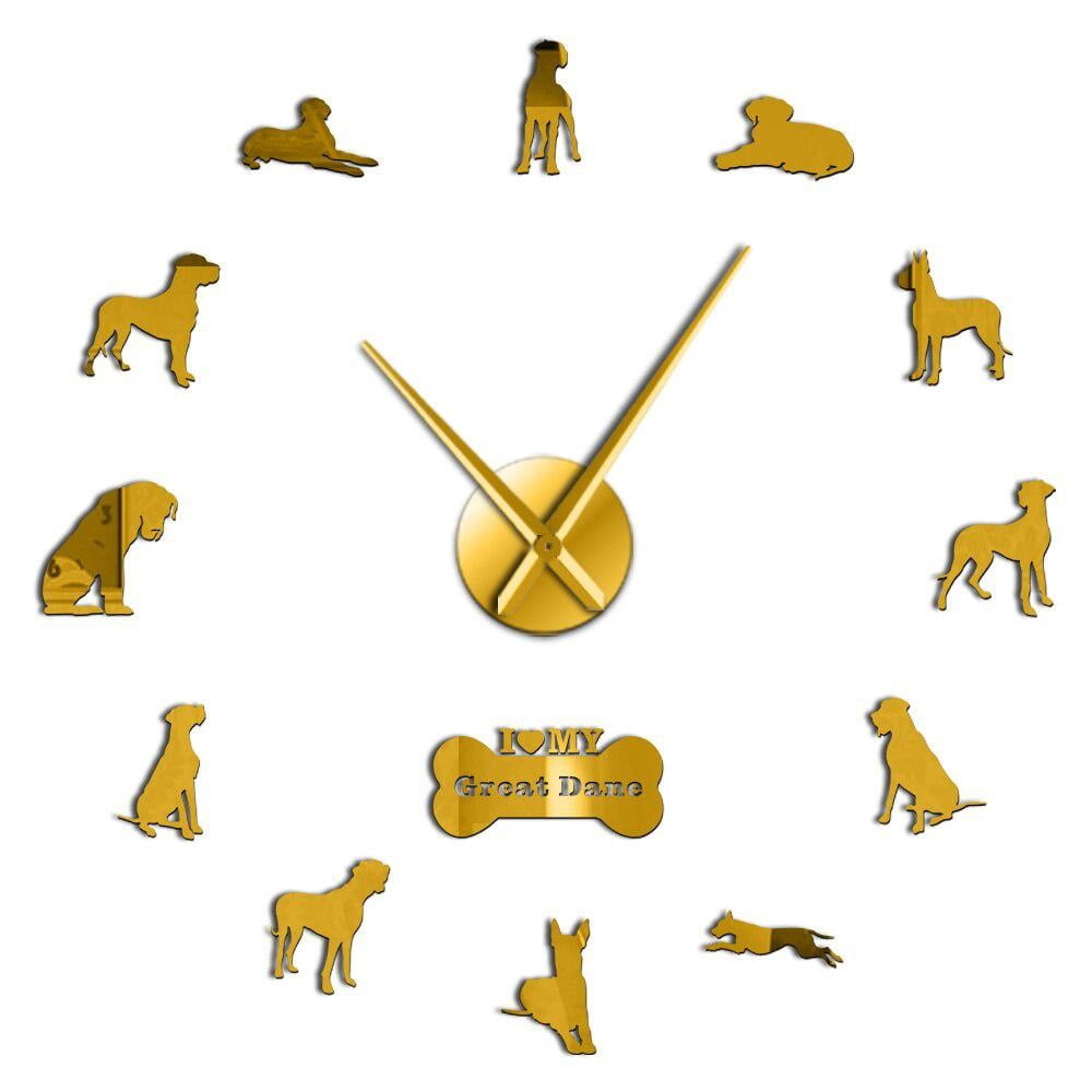 Great Dane Dog Breed 3D DIY Giant Wall Clock Personalized Long Hands ...