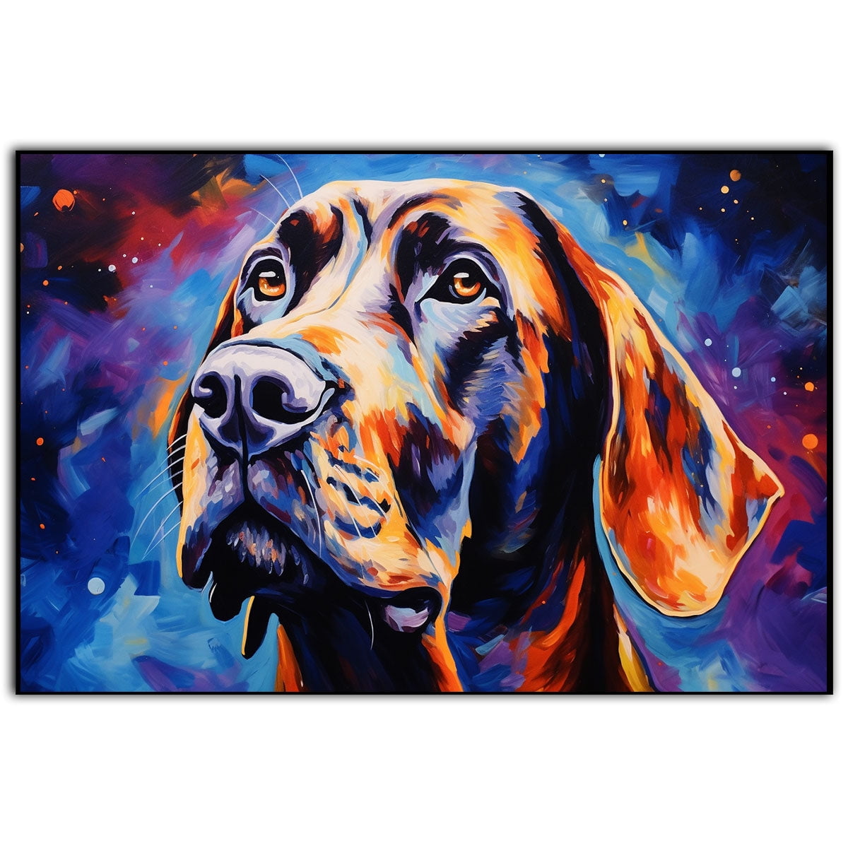 Great Dane Dog Canvas Prints of Starry Night Paintings Wall Decor ...