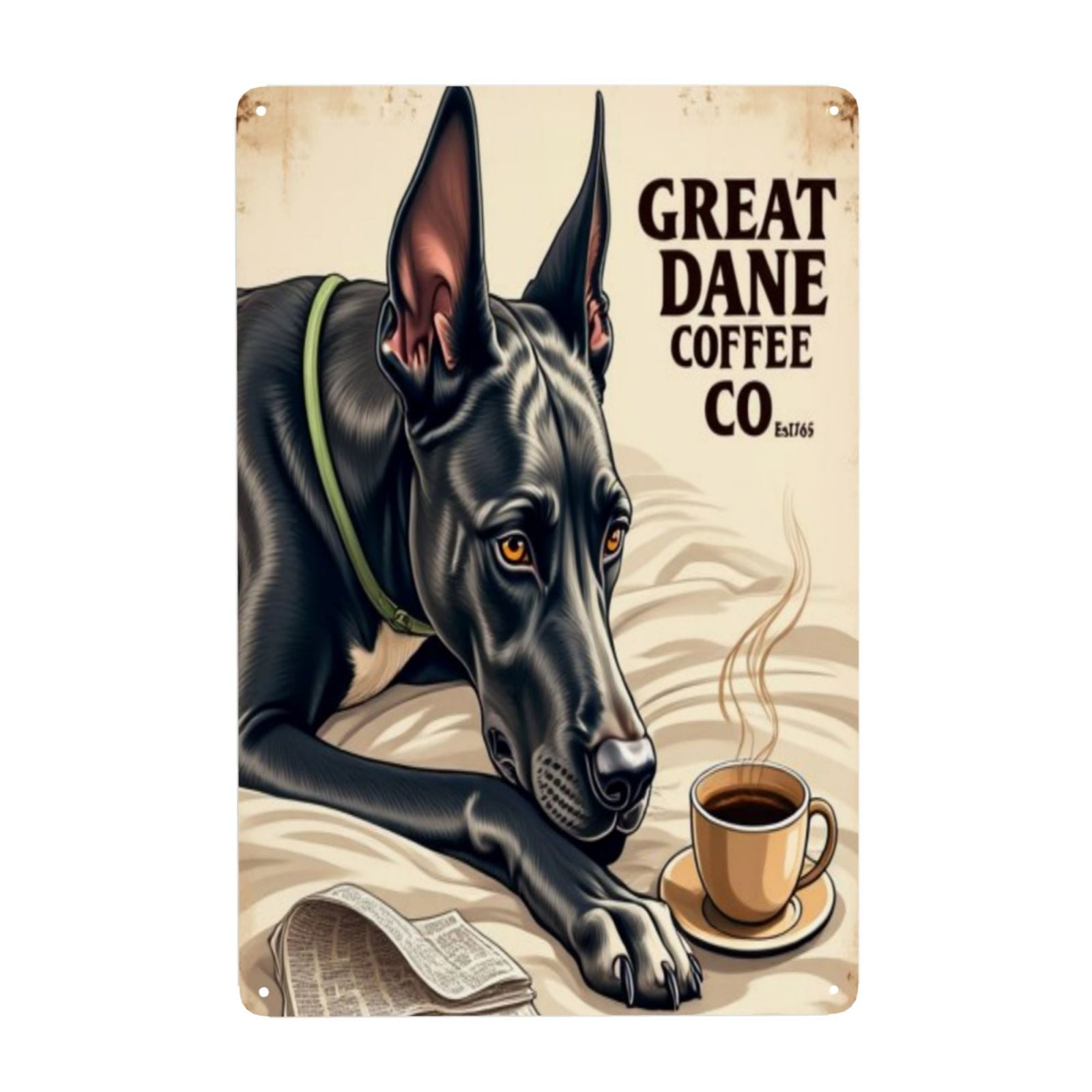 Great Dane Dog Coffee (7) Vintage Tin Sign Wall Decor Metal Sign ...