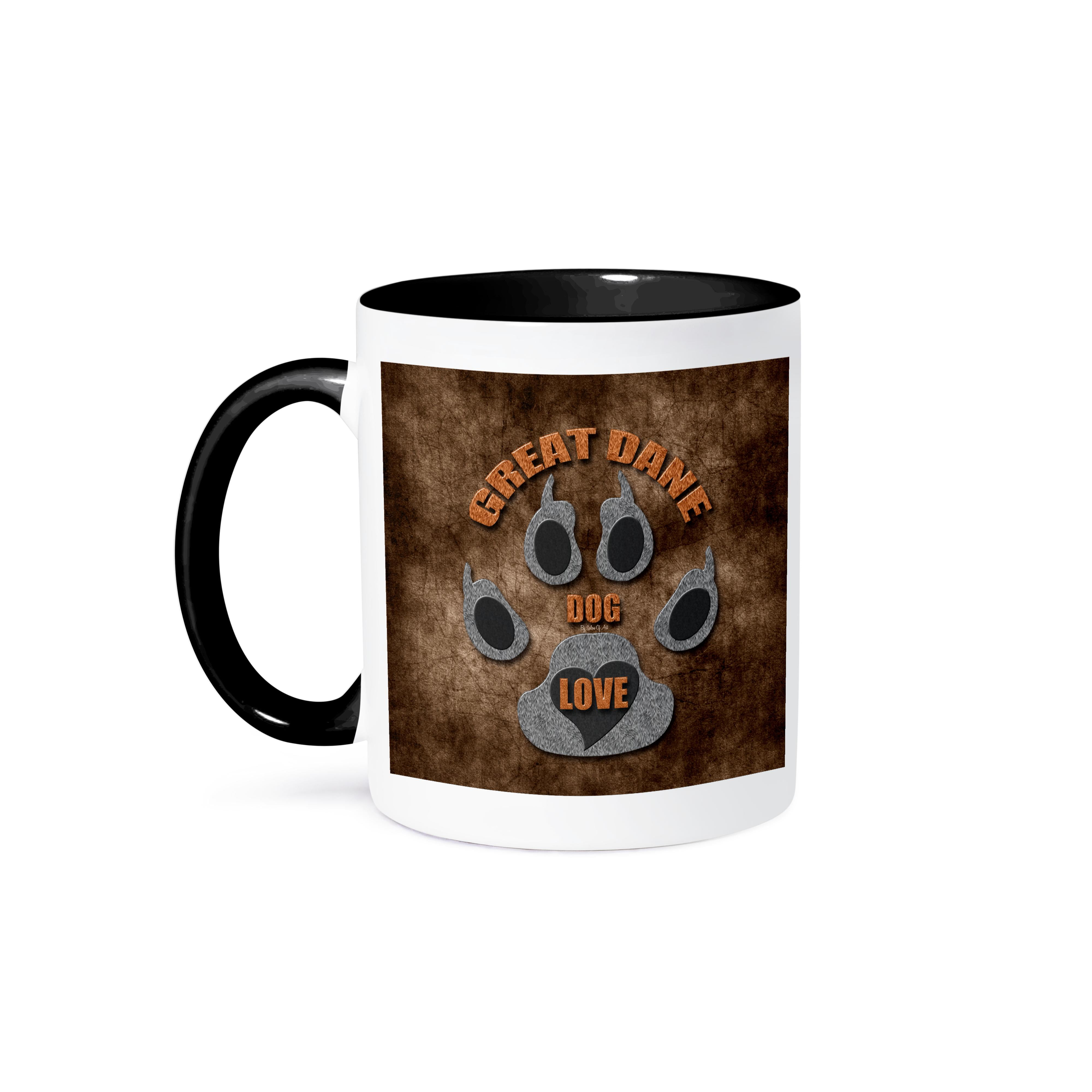 3dRose, Great Dane Dog Love Dog Breed in Gray and Brown, 15oz Two-Tone ...