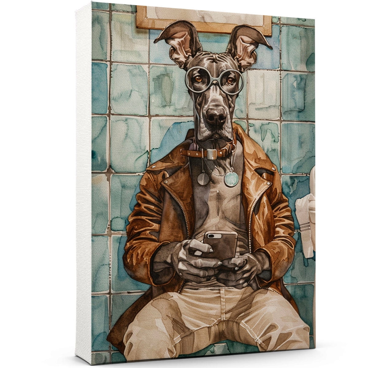 Great Dane Dog Poster Print Bathroom Decor - Great Dane Dog Canvas Wall ...