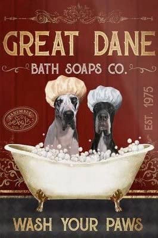 Great Dane Dog Retro Sign Poster , Bath Soap Art Poster,Bedroom Poster ...
