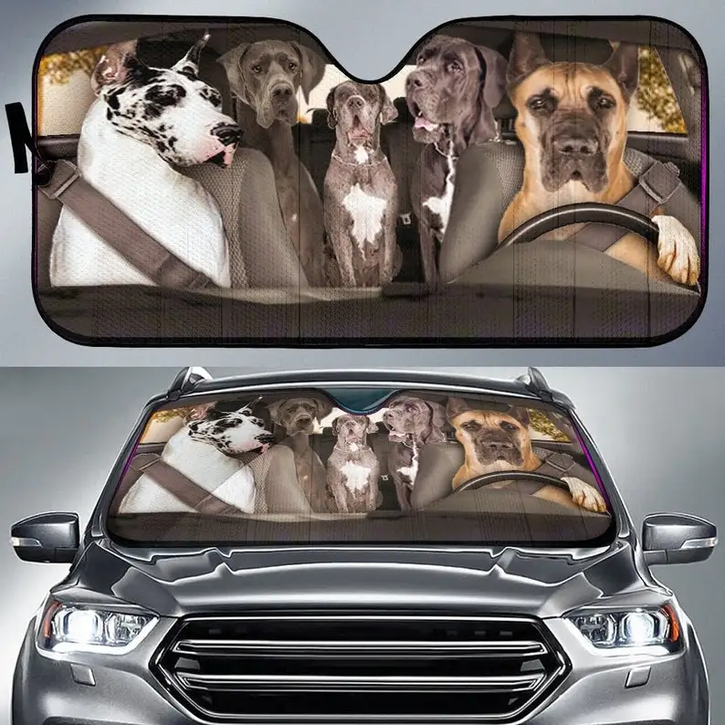 Great Dane Dogs 2 Auto Sun Shade Dog Design Car Sun Shade Car r Custom ...