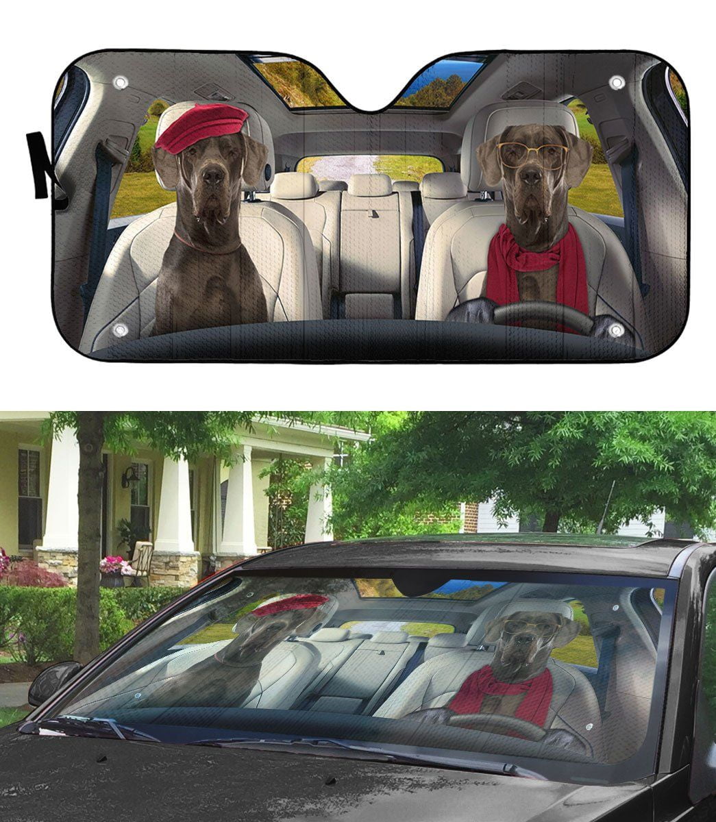 Great Dane Dogs 5 Automatic Sun Shade Dog Design Car Sun Shade Car r ...