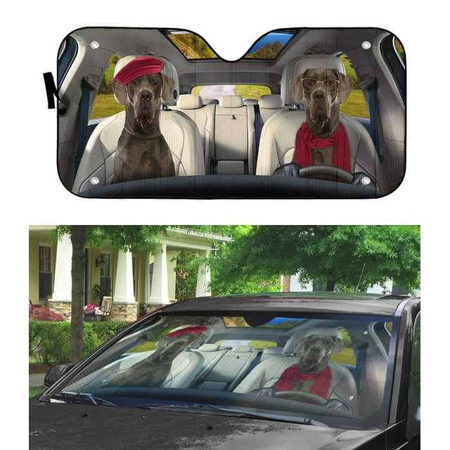 Great Dane Dogs 5 Automatic Sun Shade Dog Design Car Sun Shade Car r ...