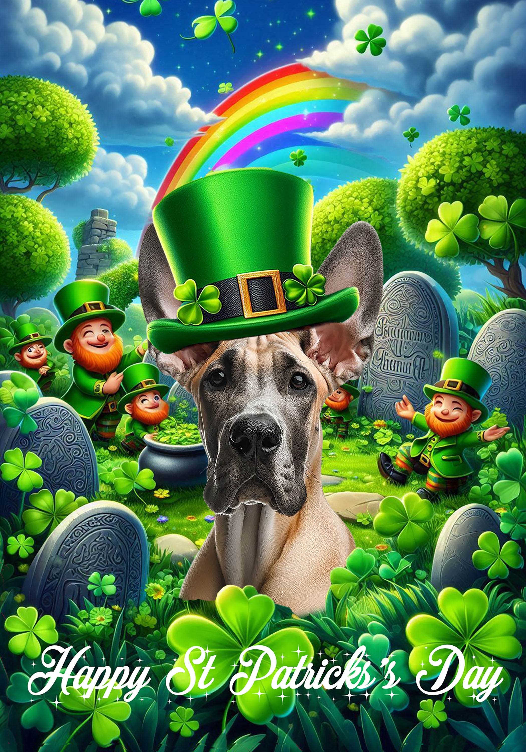 Great Dane Fawn Cropped - Best of Breed Saint Patricks Day Outdoor ...