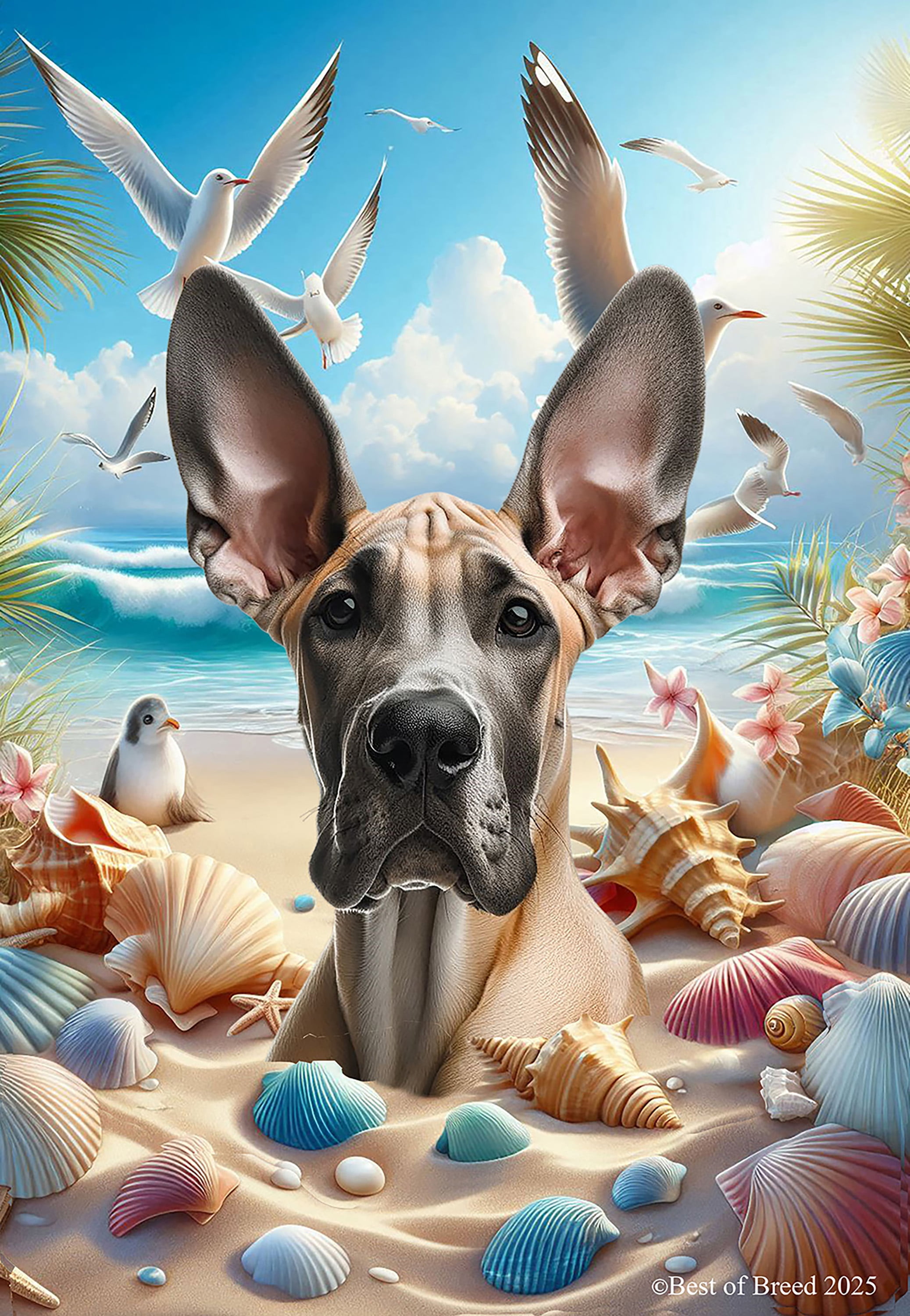 Great Dane Fawn Cropped - Best of Breed Summer Beach Outdoor Garden ...