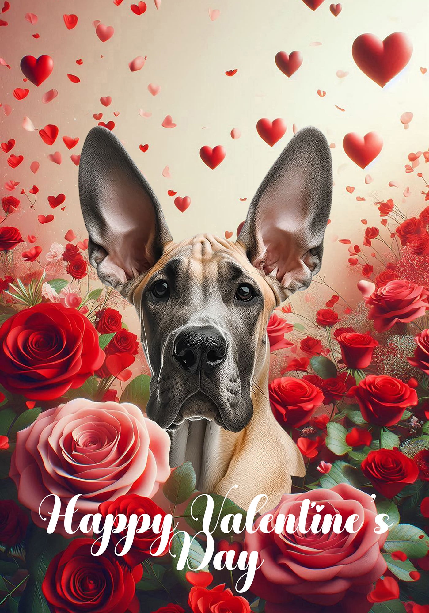 Great Dane Fawn Cropped - Best of Breed Valentines Day Outdoor Garden ...
