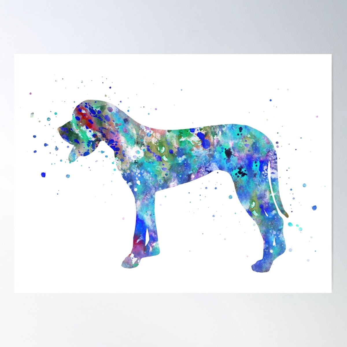 Great Dane, Great Dane Art, watercolor Great Dane Poster, 24x36 ...