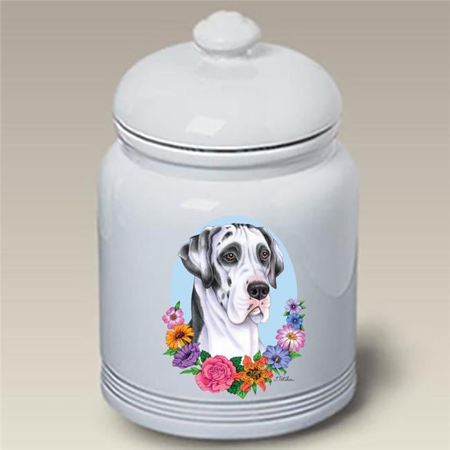 Great Dane Harlequin Uncropped TP Ceramic Doggie Treat Jar - Walmart.com