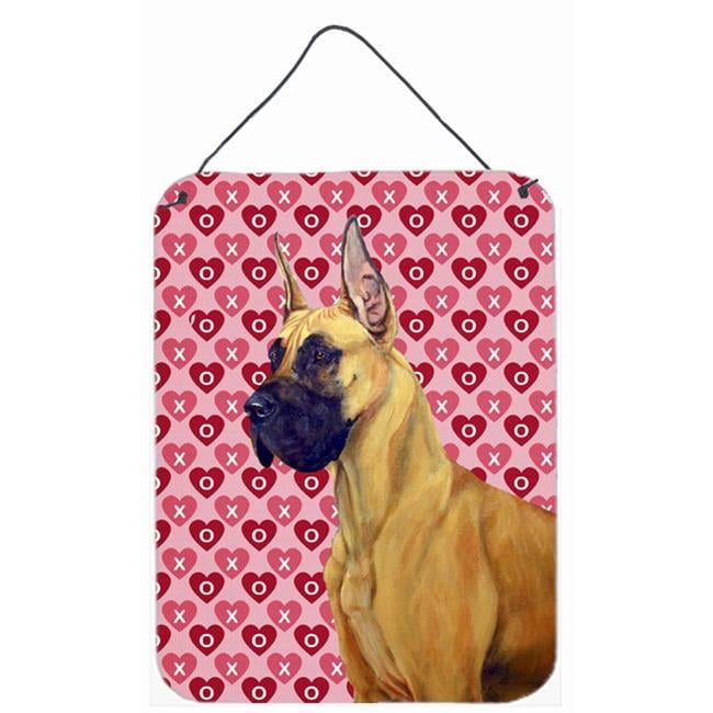 Great Dane Hearts Love and Valentines Day Portrait Aluminium Metal Wall ...
