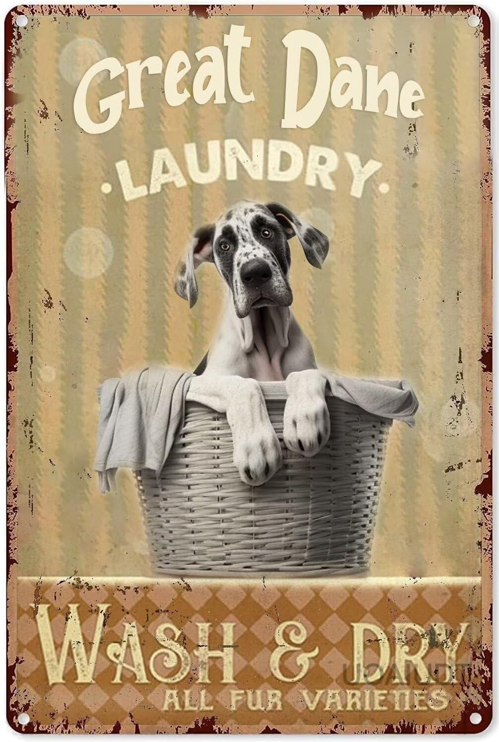 Great Dane Laundry Poster Metal Sign Wash & Dry All Fur Varieties ...