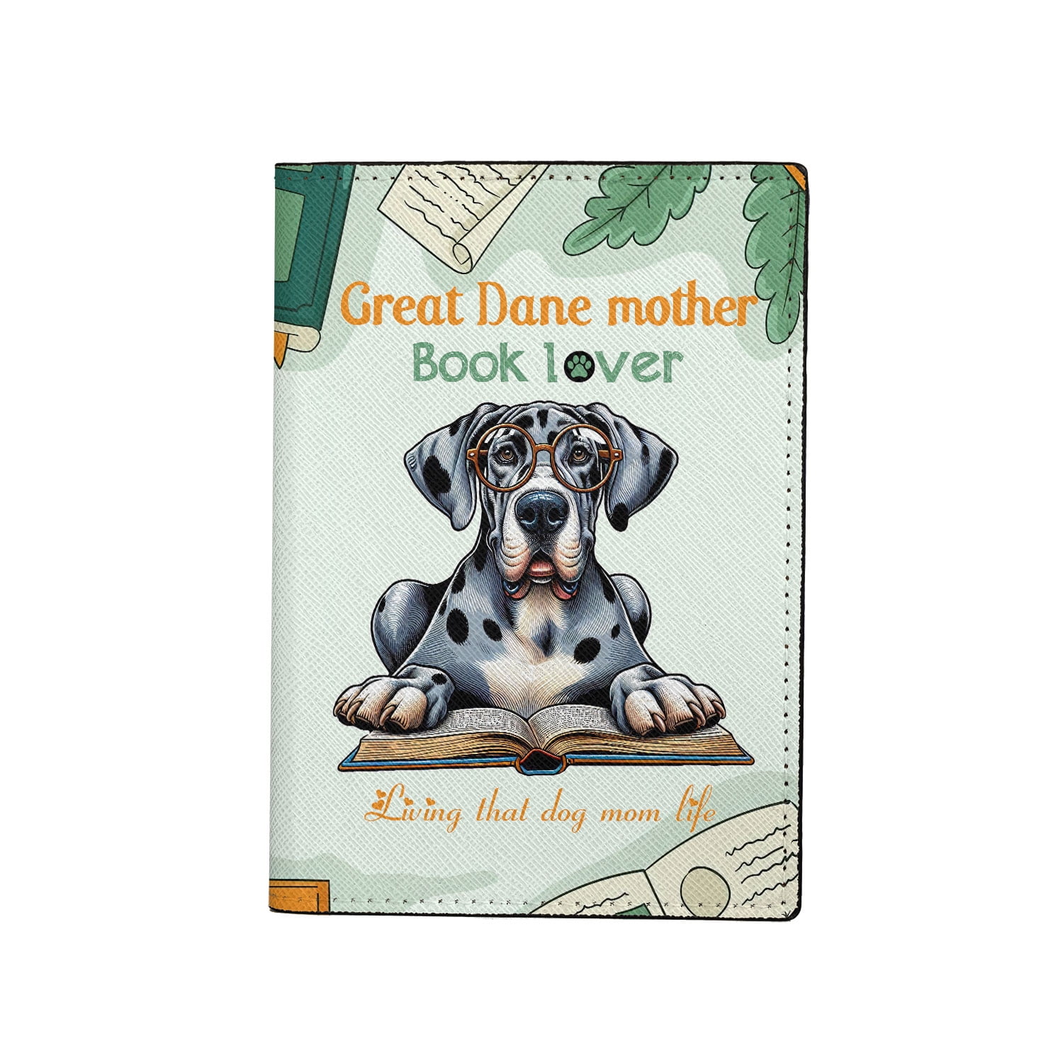 Great Dane Mother Book Lover Living That Dog Mom Life Happy Mother's Day Travel Passport Wallet ...
