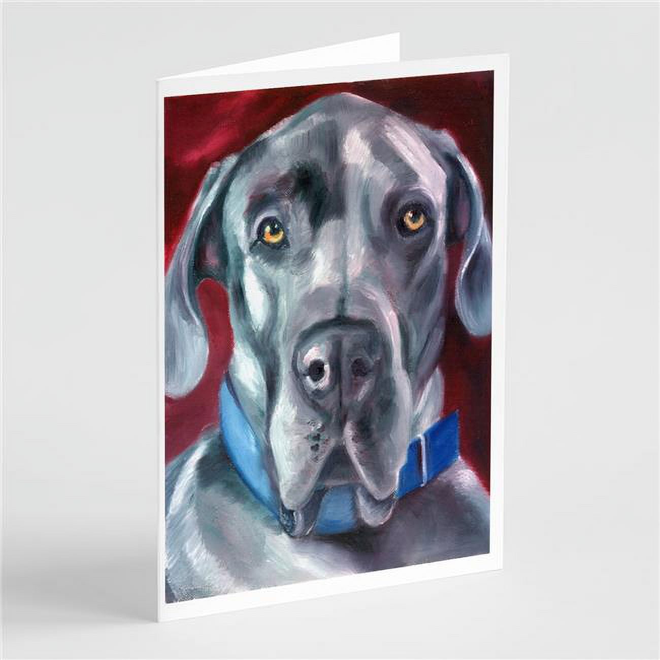Great Dane Natural Ears Blue Collar Greeting Cards & Envelopes - Pack ...