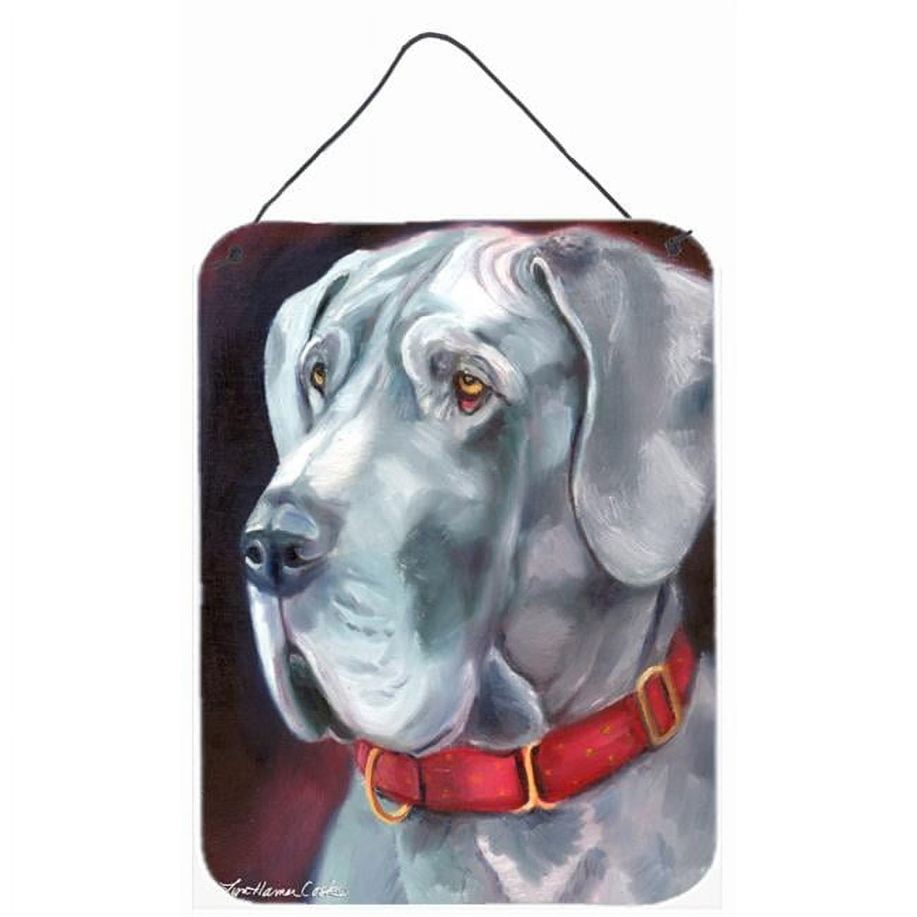 Great Dane Natural Ears Red Collar Wall and Door Hanging Prints ...