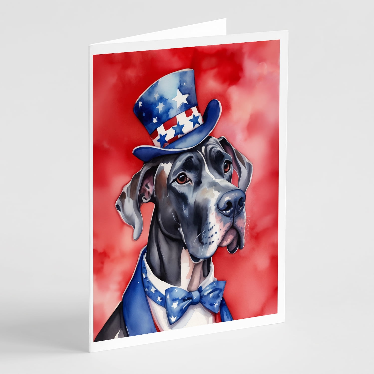 Great Dane Patriotic American Greeting Cards Pack of 8 7 in x 5 in ...