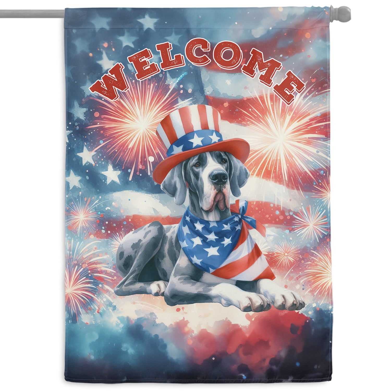 Great Dane Patriotic Welcome for 4Th of July Independence Day House ...