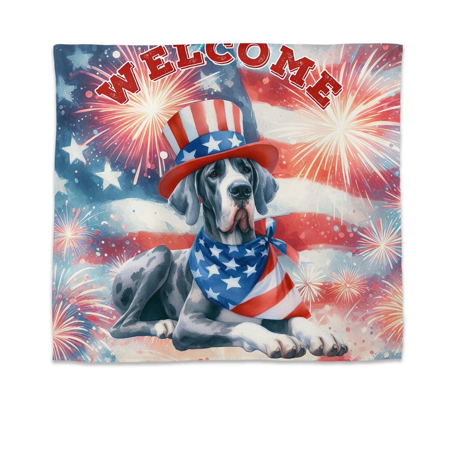 Great Dane Patriotic Welcome for 4Th of July Independence Day Tapestry ...
