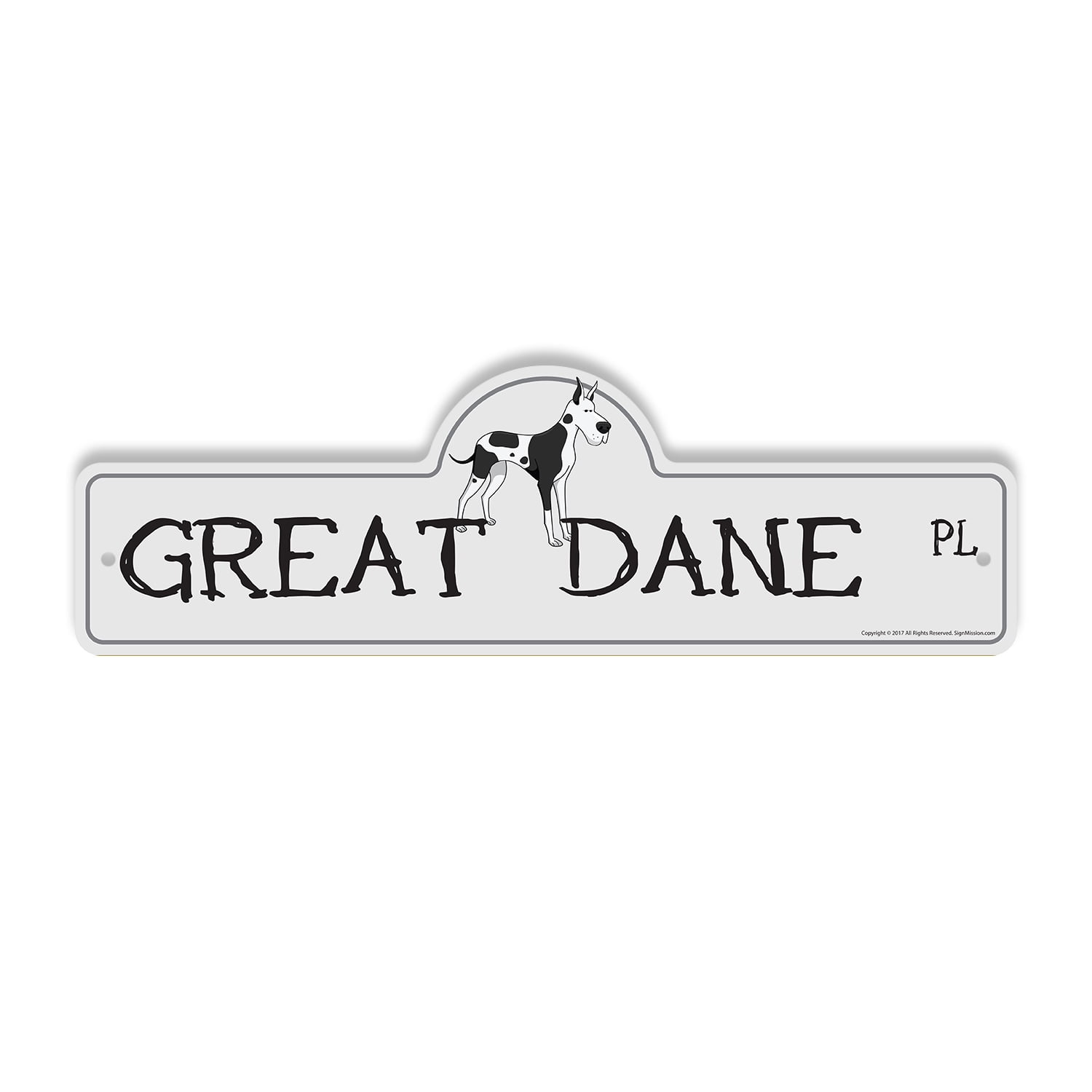 Great Dane Plastic Street Sign - 7 Inch X 20 Inch Gift Dog Breed Pet ...