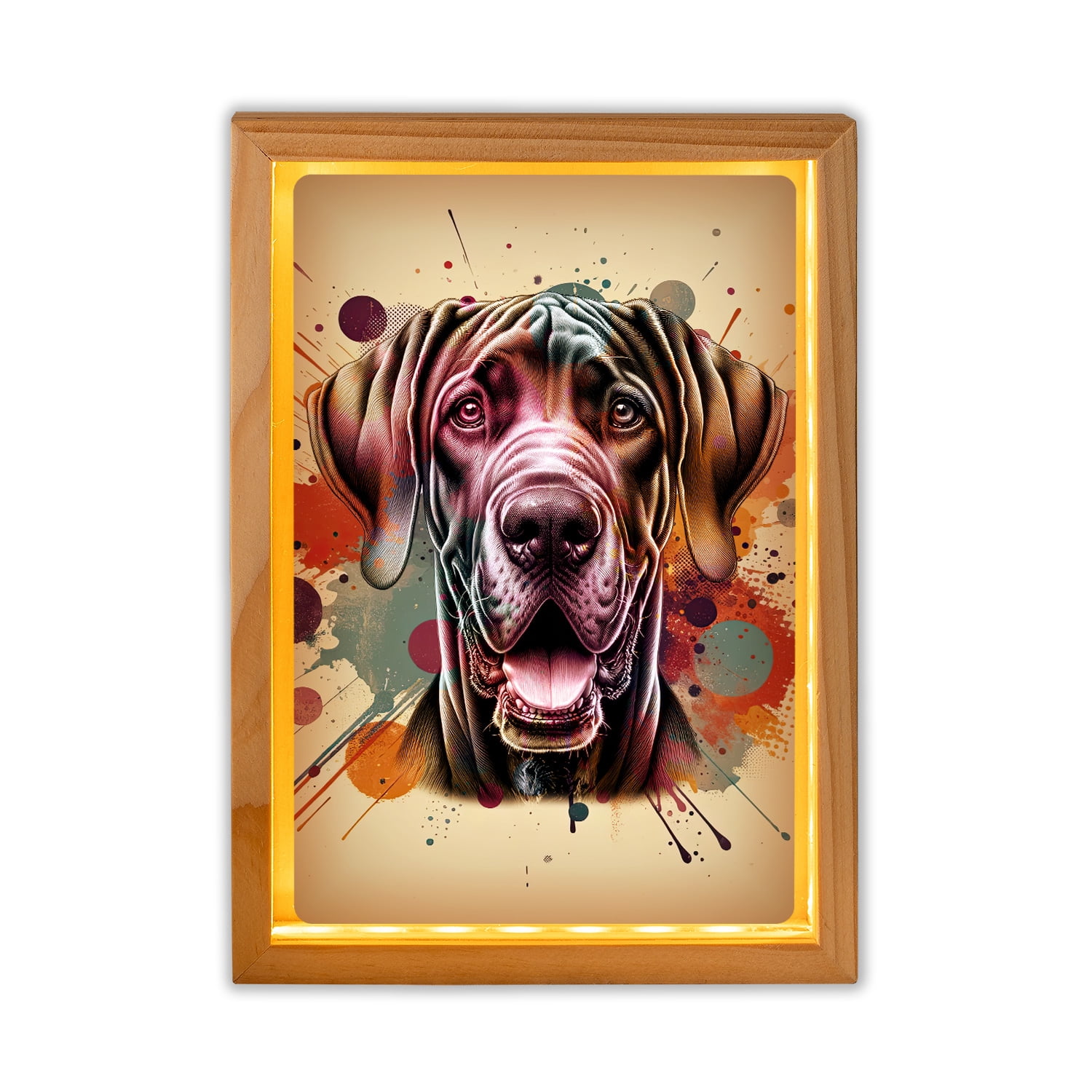Great Dane Portrait Watercolor Vintage Retro Styles Acrylic Plaque with ...