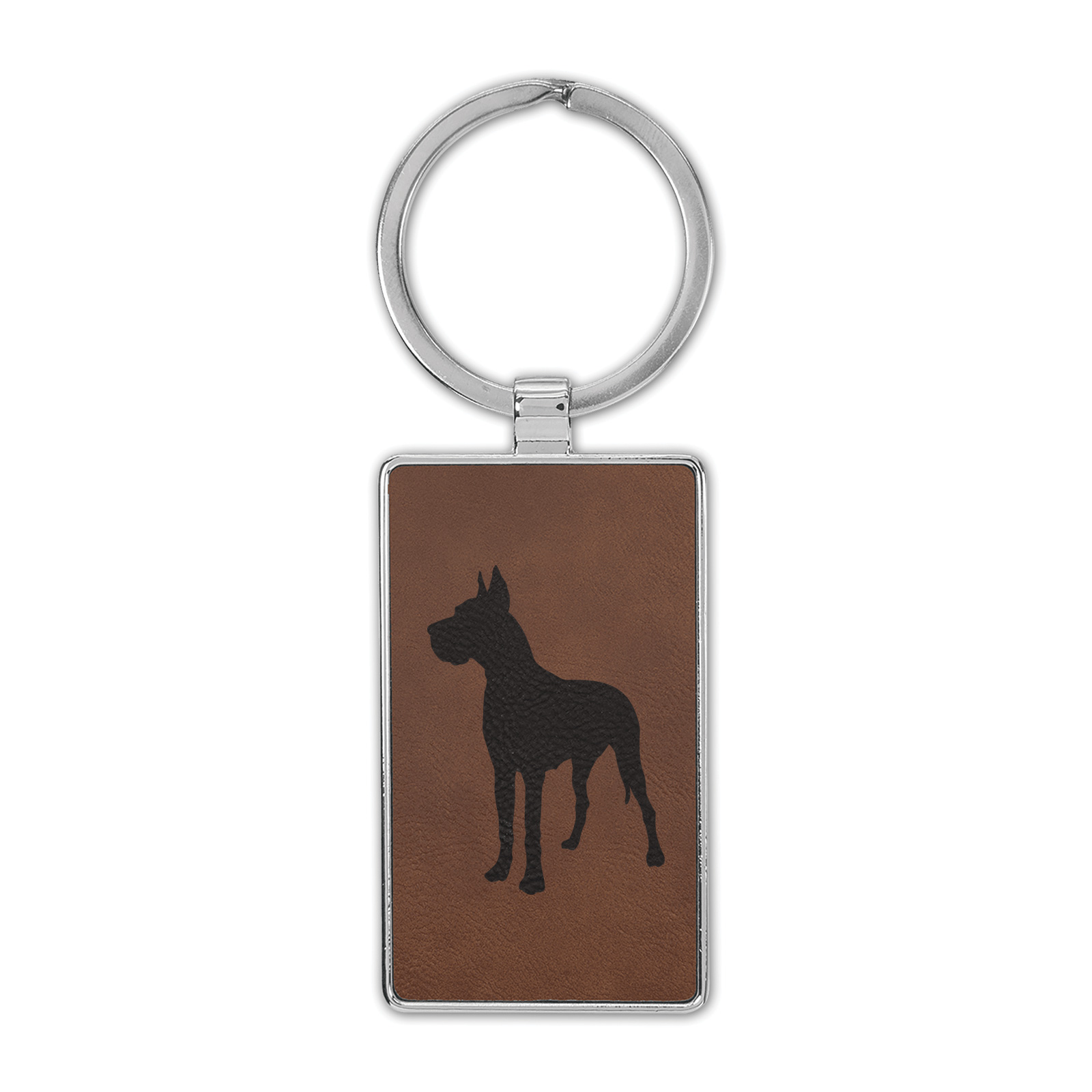 Great Dane Premium Leatherette Keychain dog canine pet - Brown ...