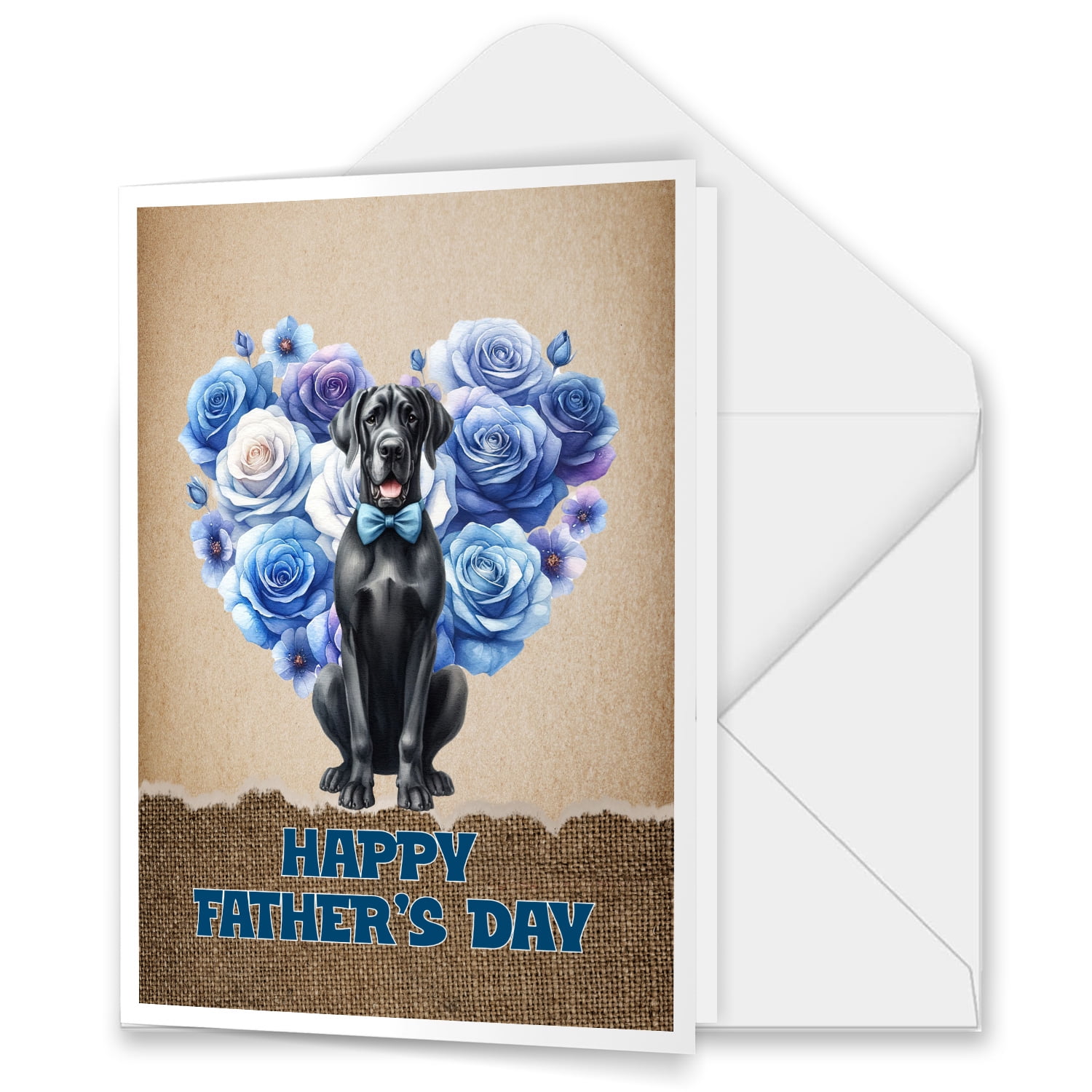 Great Dane Proud Dad Happy Father's Day 5x7in Folded Greeting Card ...